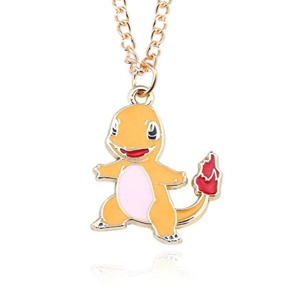Pokemon | Jewelry | Nwt Charmander Necklace In Gold Setting | Poshmark